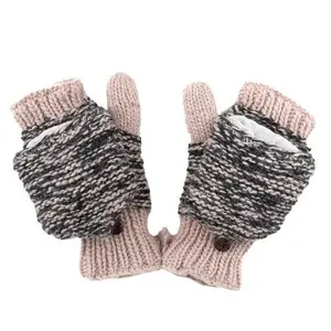 NIRVANNA DESIGNS Speckle Knit Fingerless Mittens - Pink Quartz