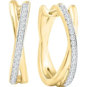 BLISS DIAMOND 1/2ct Diamond Hoop Earrings - 10k Yellow Gold