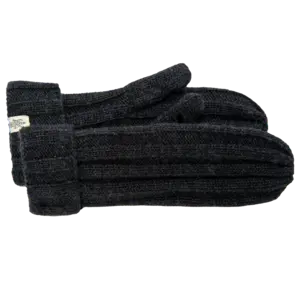 NIRVANNA DESIGNS Ribbed Mittens - Black