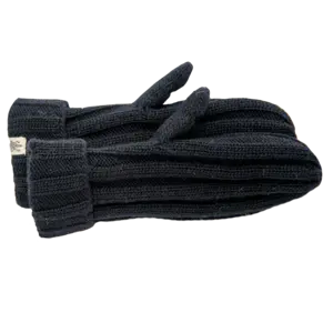 NIRVANNA DESIGNS Ribbed Mittens - Charcoal