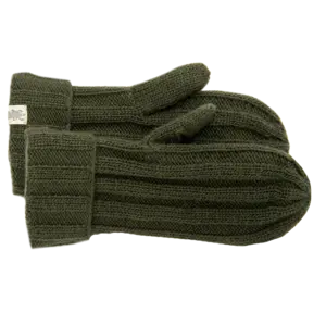 NIRVANNA DESIGNS Ribbed Mittens - Olive