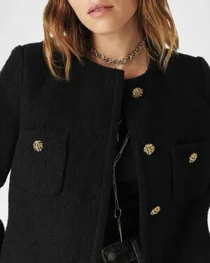 Ba&sh Meredith Bouclé Jacket - Black