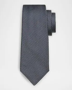 Kiton Kiton Micro-Check Silk Neck Tie Gry