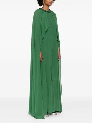 SELF-PORTRAIT Chiffon Cape Maxi Dress