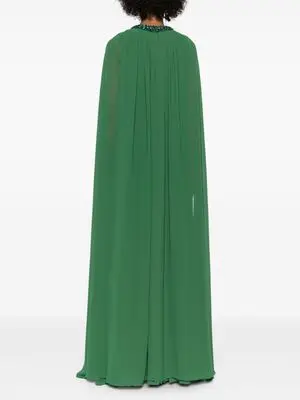 SELF-PORTRAIT Chiffon Cape Maxi Dress