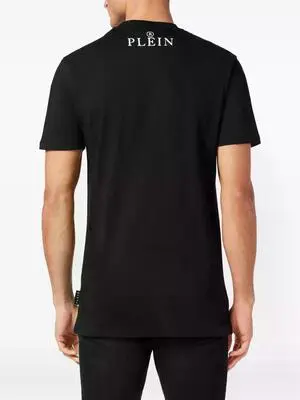 Philipp Plein Pp Tape-print Round-neck T-shirt - Black