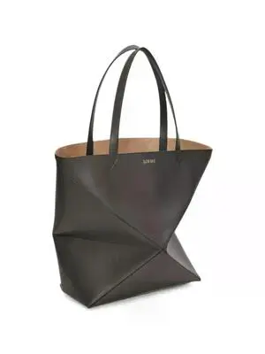 Loewe Xl Puzzle Fold Leather Tote Bag - Grey