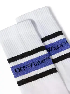 Off-White Striped Logo Socks