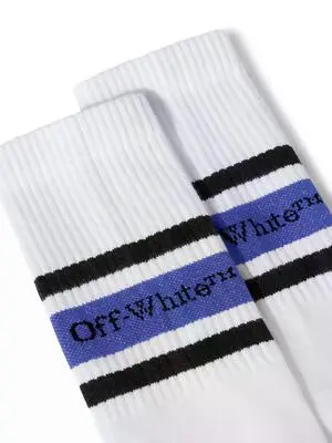 Off-White Striped Logo Socks