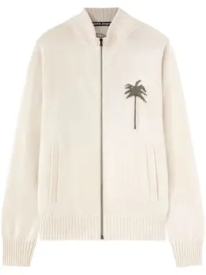 Palm Angels Knit Zip-up Cardigan - Neutrals