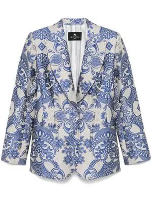 Etro Lace Motif Single-breasted Blazer