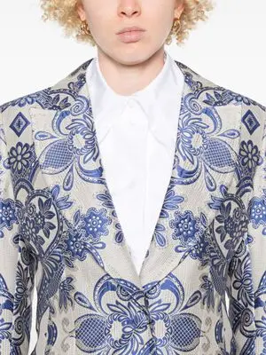 Etro Lace Motif Single-breasted Blazer