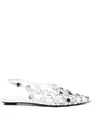 Attico Grid Ballerinas - Silver