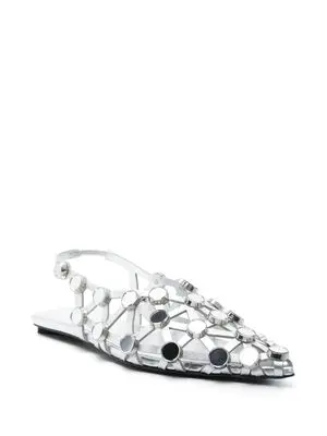 Attico Grid Ballerinas - Silver
