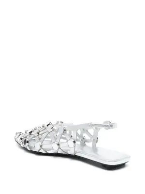 Attico Grid Ballerinas - Silver