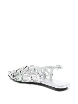 Attico Grid Ballerinas - Silver