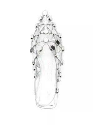 Attico Grid Ballerinas - Silver