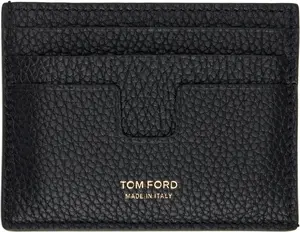 TOM FORD TOM FORD Black Grain Leather Classic Card Holder - Black