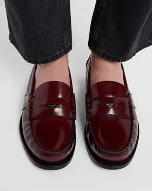 Prada Brushed Leather Loafers
