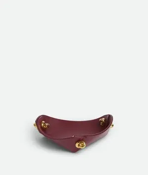 BOTTEGA  VENETA Small Leather Tray With Metal Knots - Barolo