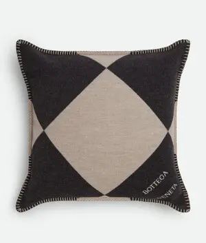 BOTTEGA  VENETA Jacquard Check Cushion - Greige/grey