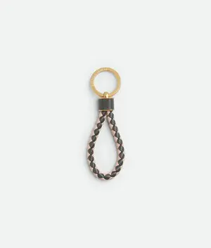 Bottega Veneta Intreccio Key Ring Lapilli/cameo
