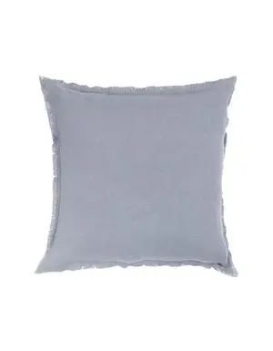 Anaya Soft Fringe Linen Pillow With Down Insert - Chambray Blue