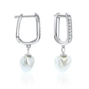 DONATELLO GIAN Sterling Shell Pearl Heart Earrings - Silver