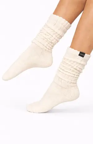 LECHERY® Gender Inclusive Scrunch Crew Socks - Ivory
