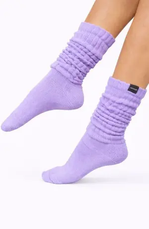 LECHERY® Gender Inclusive Scrunch Crew Socks - Lilac