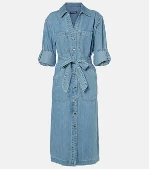 Veronica Beard Evelyn Denim Shirt Dress - Blue