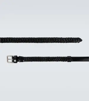 Dolce & Gabbana Braided Leather Belt - Black