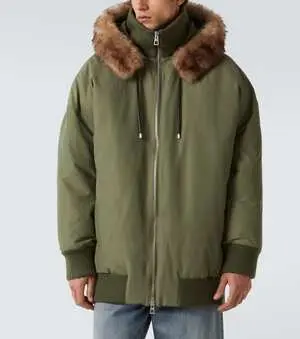 Loewe Shearling-trimmed Technical Puffer Coat