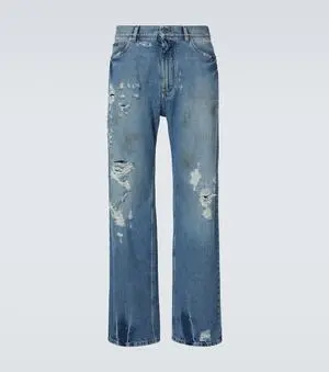 Dolce & Gabbana Distressed Wide-leg Jeans