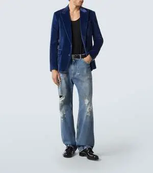 Dolce & Gabbana Distressed Wide-leg Jeans