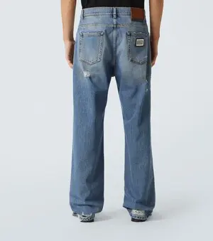 Dolce & Gabbana Distressed Wide-leg Jeans