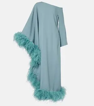 Feather Trim Evening Gowns