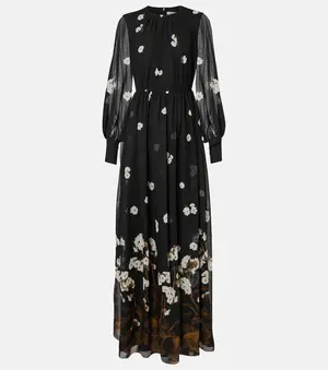 Erdem Elena Selvedge Silk Gown