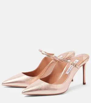 AQUAZZURA Bellezza 85 Leather Mules