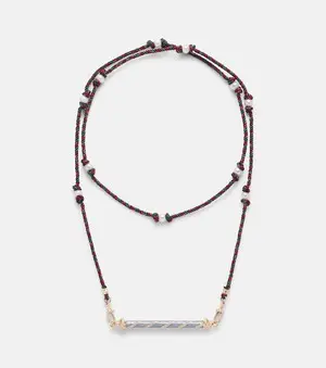 MARIE LICHTENBERG Candy Cane 18kt Necklace With Diamonds And Enamel - Gold