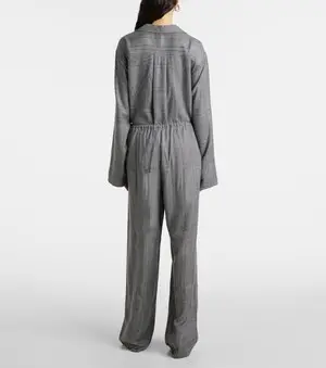 TOTEME Monogram Flannel Pajama Pants - Grey