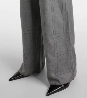 TOTEME Monogram Flannel Pajama Pants - Grey