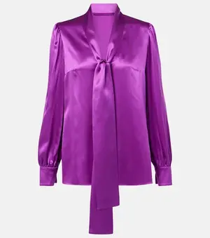 Dolce & Gabbana Tie-neck Silk Satin Blouse