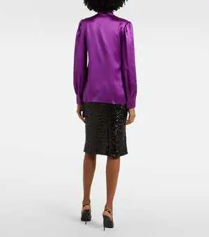 Dolce & Gabbana Tie-neck Silk Satin Blouse
