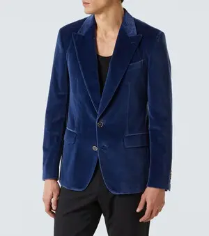Dolce & Gabbana Cotton Velvet Blazer - Blue
