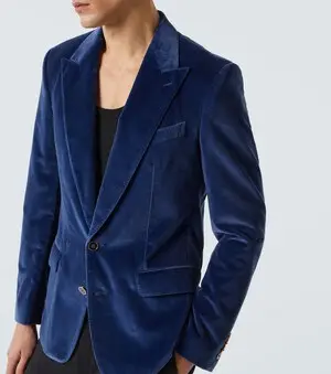 Dolce & Gabbana Cotton Velvet Blazer - Blue