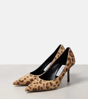 JIMMY CHOO Love 85 Leopard-print Calf Hair Pumps - Multicoloured