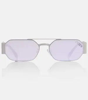 Fendi Cut Out Square Sunglasses - Silver