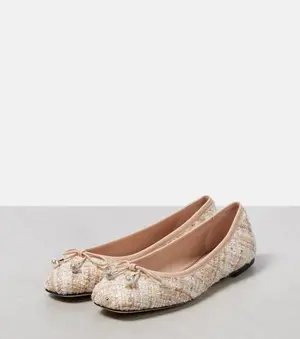 JIMMY CHOO Elme Tweed Ballet Flats