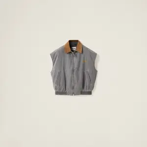 Miu Miu Washed Chambray Blouson Vest